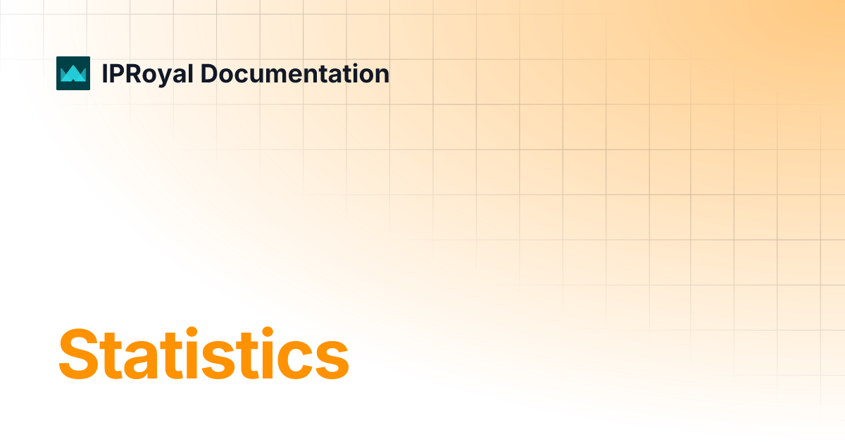 Statistics | IPRoyal Documentation